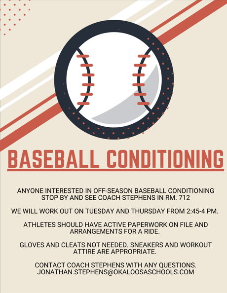 Baseball Conditioning Flyer | Shoal River Middle School