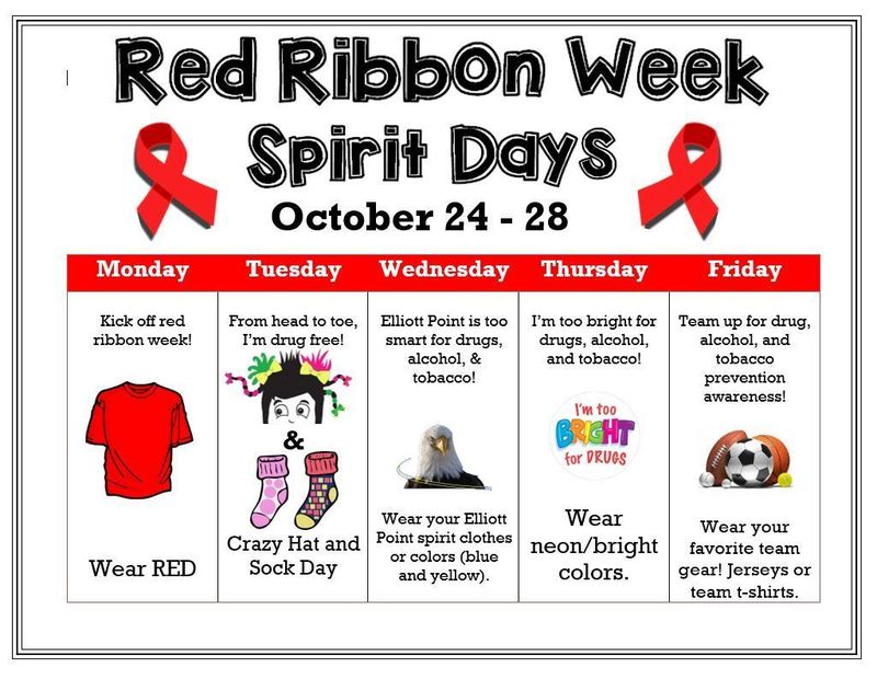 Red Ribbon Week Spirit Days Elliott Point Elementary School